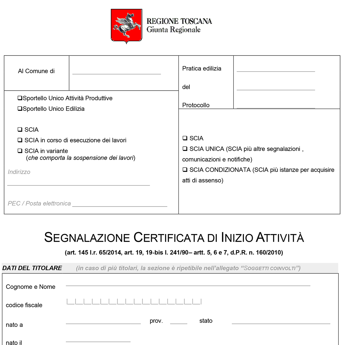 simone casini architetto SCIA Modulo 2019